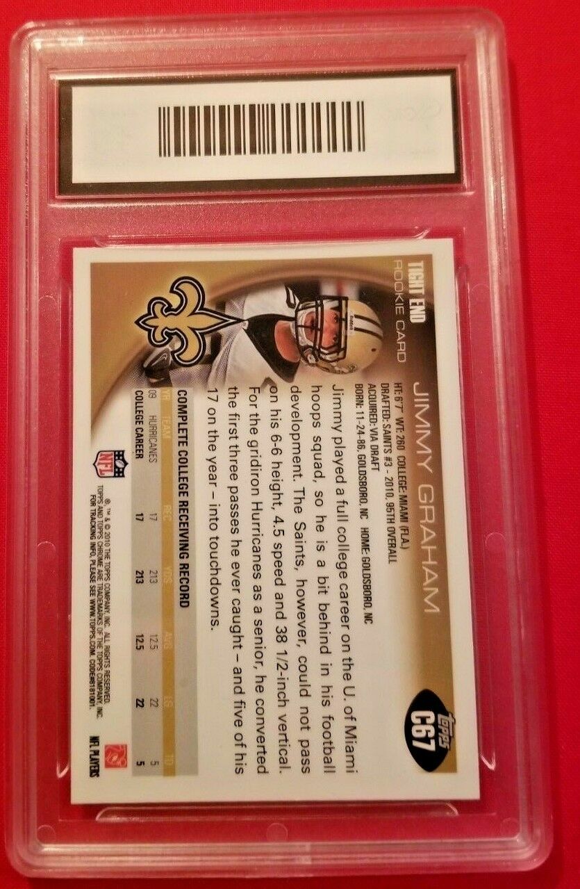 JIMMY GRAHAM RC 2010 TOPPS CHROME ROOKIE CARD#C67 GMA10!SAINTS TE RC ...