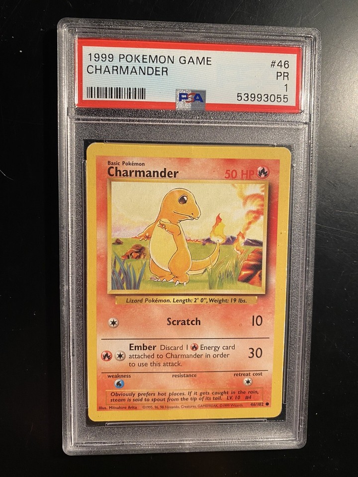 1999 Charmander Pokemon Card PSA Graded Fire Type Lightly Played | eBay