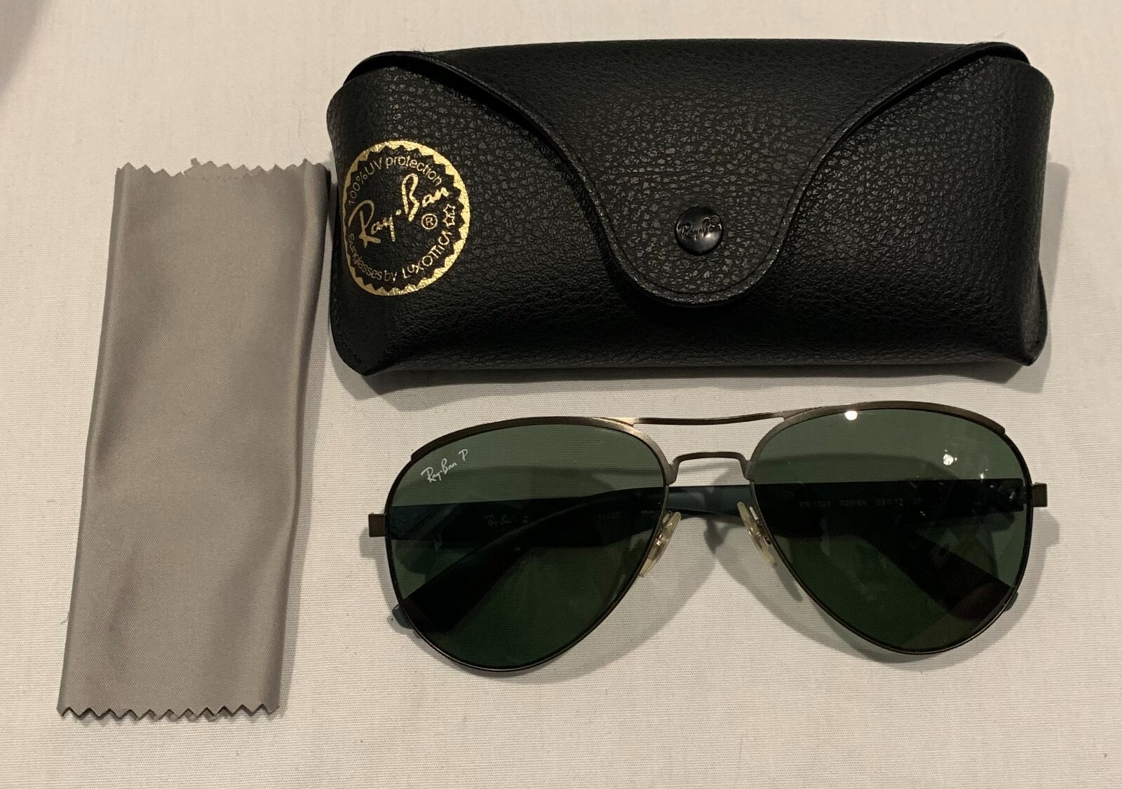 Ray-Ban RB3523 Sunglasses 029/9A Gunmetal Grey/Green Classic Polarized ...