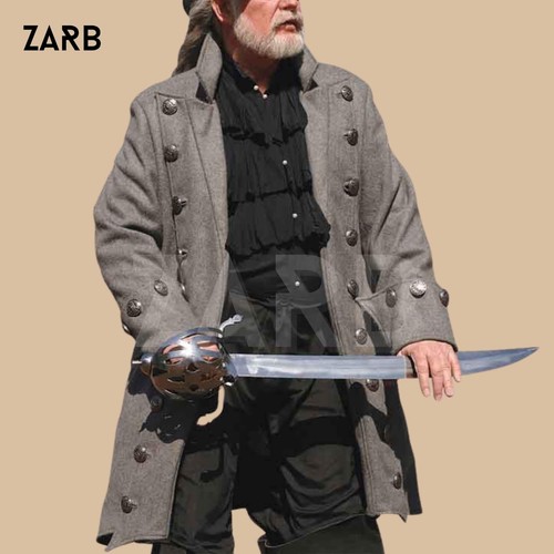 Blackbeard Pirate Coat, Buccaneer Jacket, Pirate Captain Costume ...