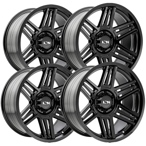 (Set of 4) Ion 147 17x9 6x135 +0mm Gloss Black Wheels Rims 17" Inch | eBay