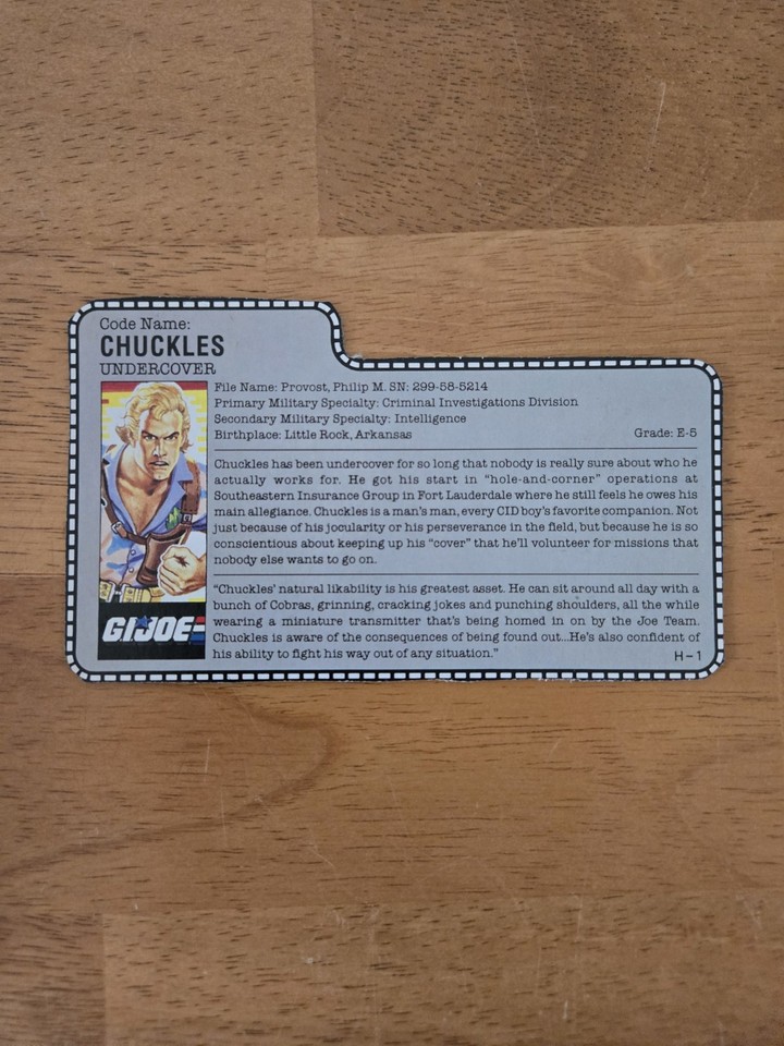Hasbro G.I. GI Joe O Ring Chuckles Complete With File Card | eBay