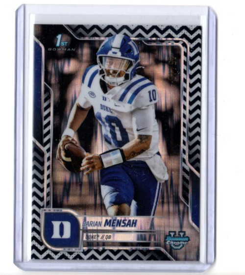 2025 1st Bowman Chrome U Darian Mensah Black & White Stealth Parallel ...