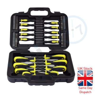 58pc Screwdriver Set in Case Tool Kit Torx Bit Phillips Precision ...