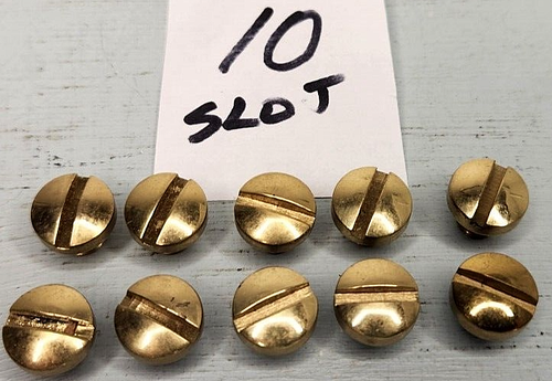 LOT OF 10 SLOTTED Button Tip Finial Hinge Solid POLISHED BRASS ...