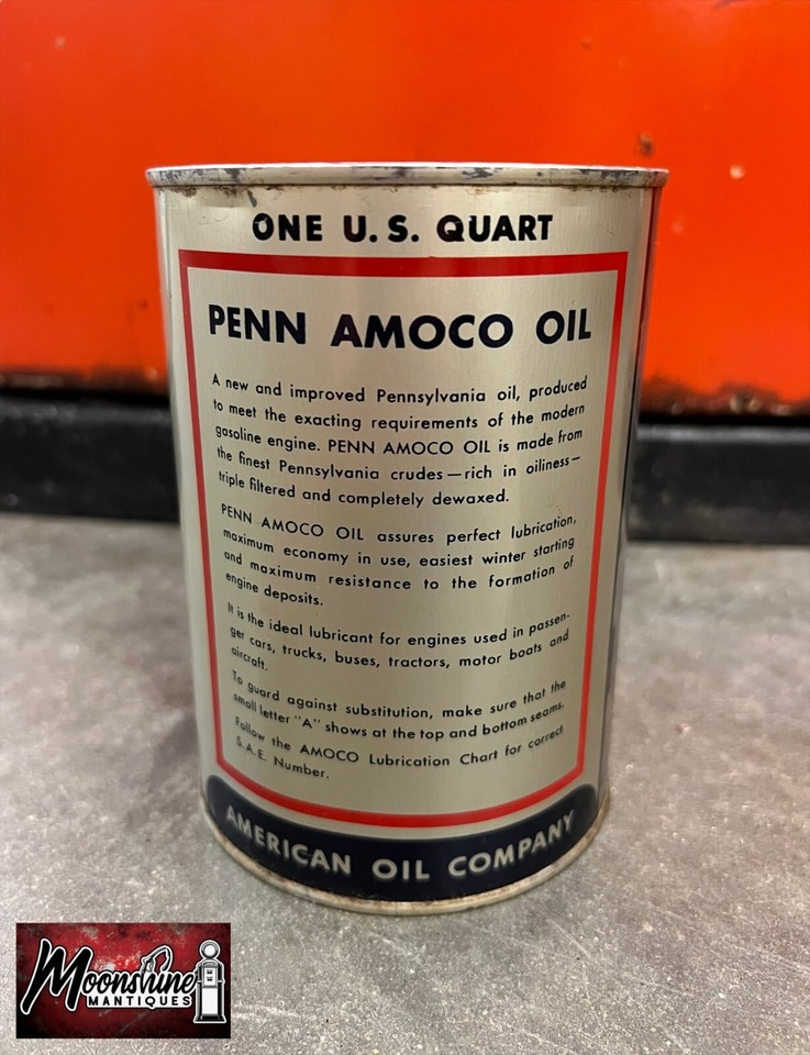 Rare 1940’s PENN AMOCO Motor Oil Can 1 qt. - Gas & Oil | eBay