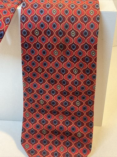 Robert Talbott Studio Necktie Red With Blue And Yellow Flowers | eBay