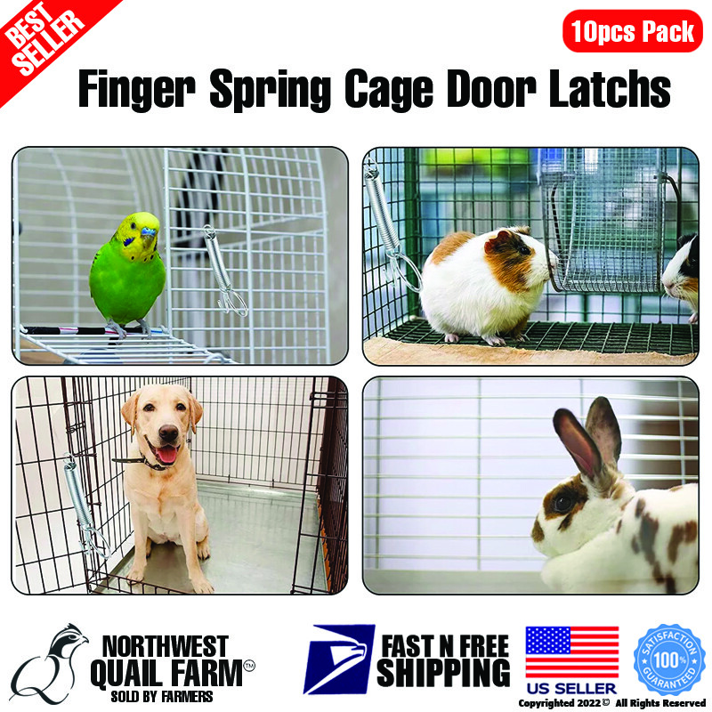 Cage Clips Pet Door Latch 10 Pcs Spring Door Latch Metal Finger Spring ...