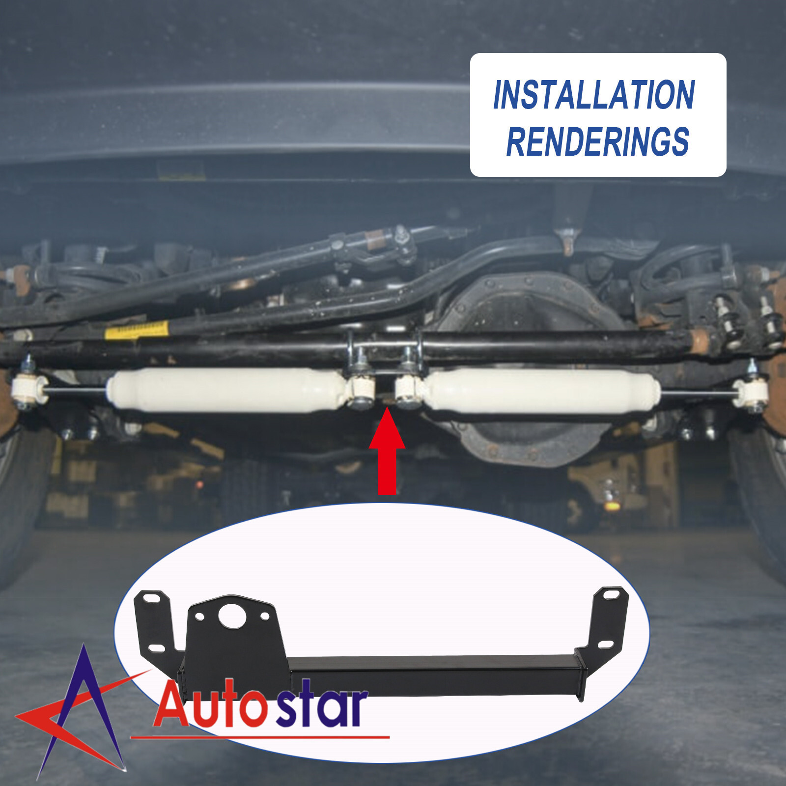 Steering Gear Box Stabilizer Bar For 2003-2008 Dodge Ram 1500 2500 3500 ...