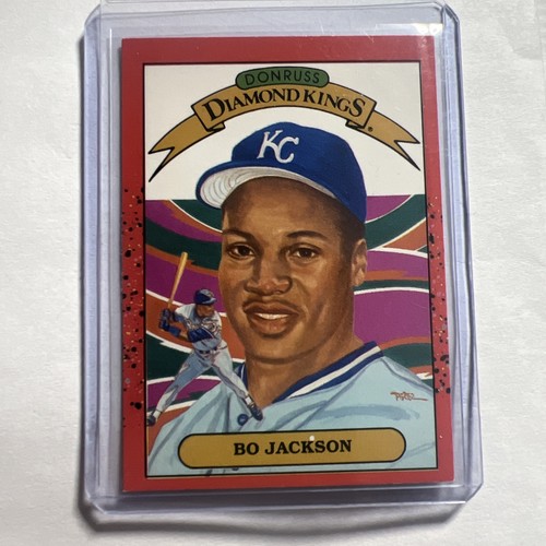 1990 Donruss Bo Jackson Diamond Kings **Error** card. White Dot print ...