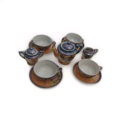 Vintage 1930's Japanese Hand Painted 13 Piece Lusterware Tea Set ...