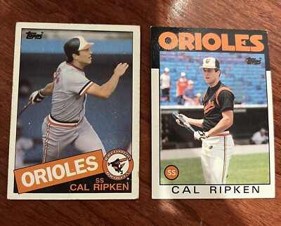 ** 1985 Topps #30 Cal Ripken / 1986 Topps #340 / Baltimore Orioles HOF ...