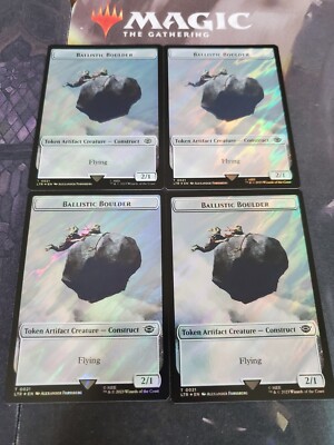 Mtg. 4x Ballistic Boulder Double-Sided Tokens. Surge Foil. Lord Of The ...