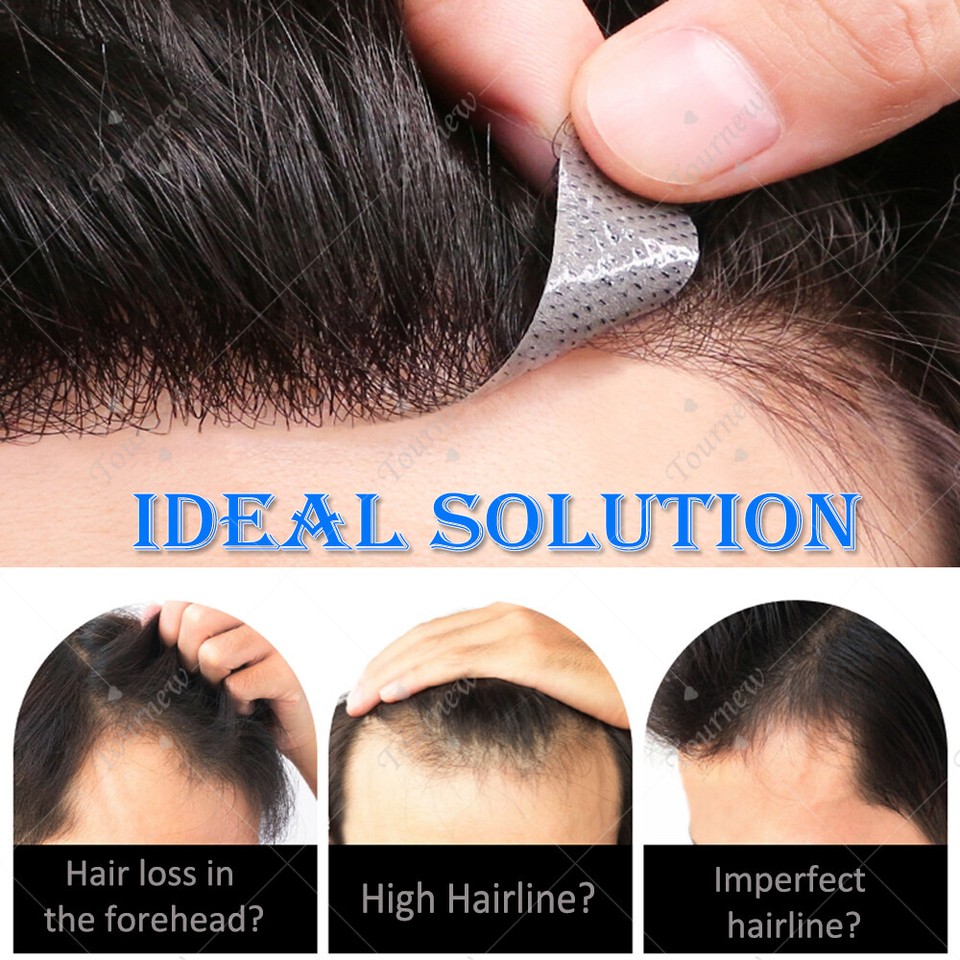 INVISIBLE Remy Human Hairline Hair System For Bald Men Wig Toupee ...