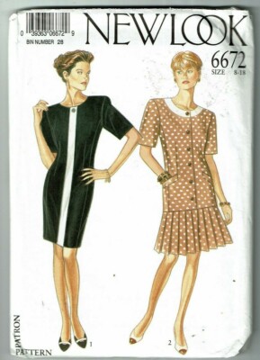New Look #6672 VTG Dress with Variations Pattern Sz: 8-18 UC | eBay