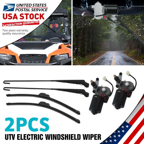 UTV 12V Universal Glass Windshields Electric Windshield Wiper Motor ...