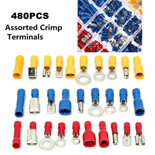 480pcs Premium Quality Insulated Electrical Wire Terminals Mixed ...