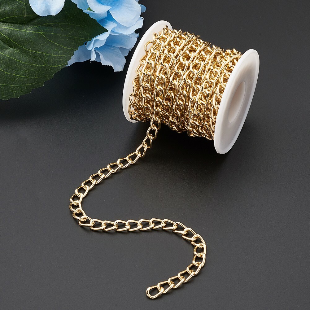 5m/set Aluminium Twisted Curb Chains with Spool For Jewelry Making 10x6 ...