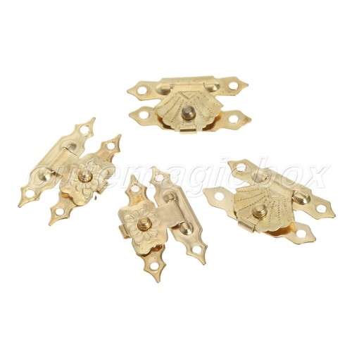 Antique Golden Jewelry Cigar Box Lock Hasp Case Closet Latch Clasp ...