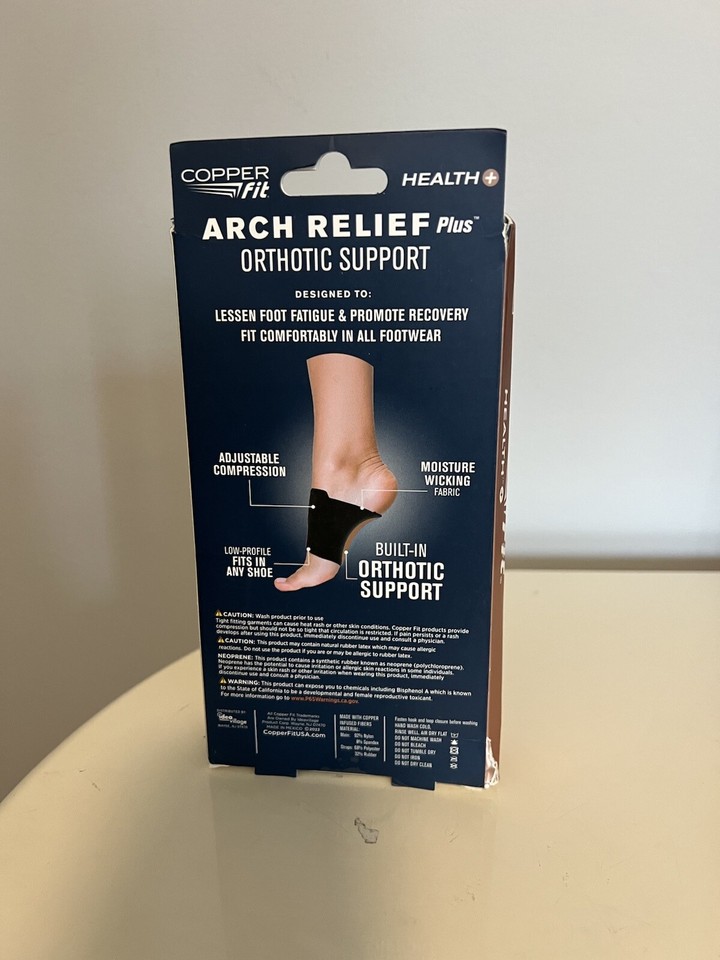 Copper Fit Arch Relief Plus with Orthotic Support - Black | eBay