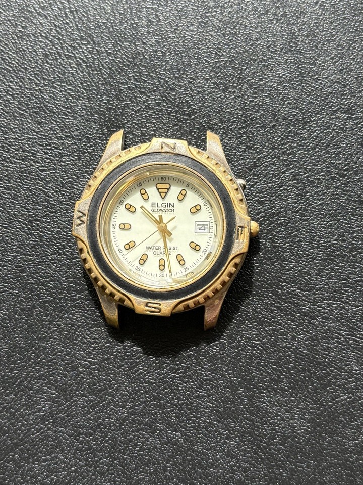 Vintage Elgin Men’s Quartz Watch New Battery Needs Band Works | eBay