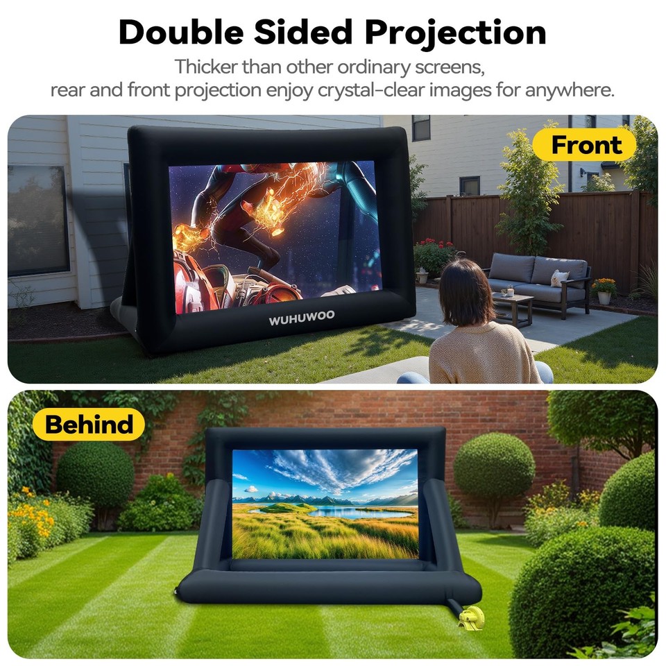 Inflatable Movie Screen Outdoor, 24FT Blow Up Projector Screen for ...