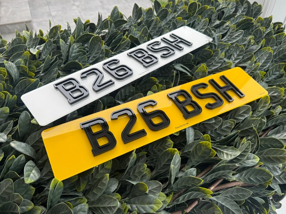 PAIR OF 4D GHOST NUMBER PLATES ROAD LEGAL FRONT & REAR GLOSS BLACK ...