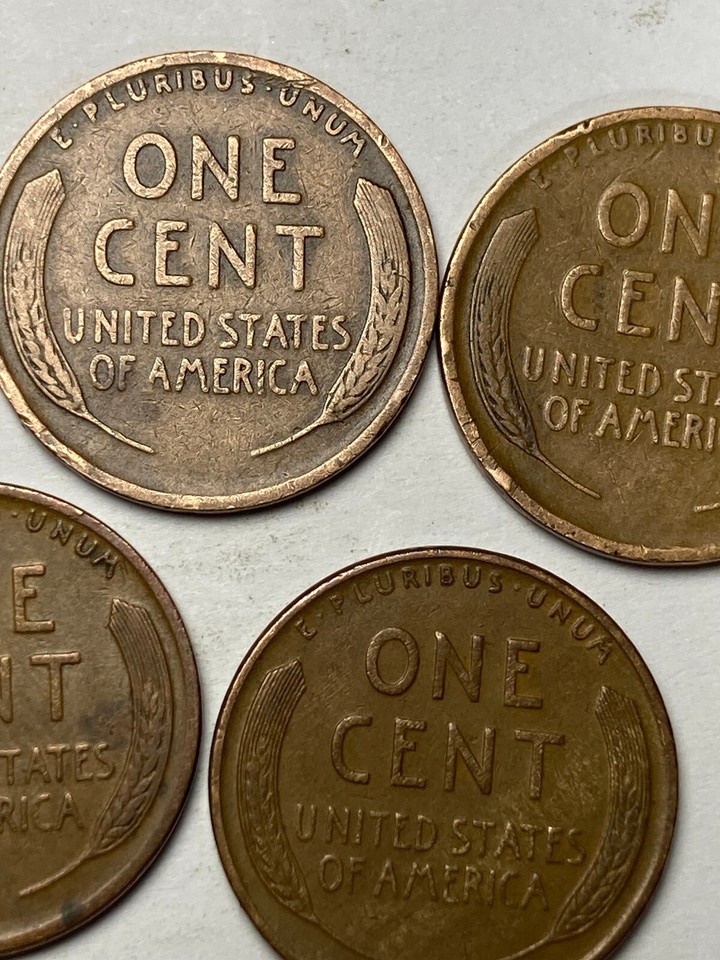 1920-29-P LINCOLN WHEAT CENT PENNY LOT, 9 COINS, ALL FINE-VERY FINE ...
