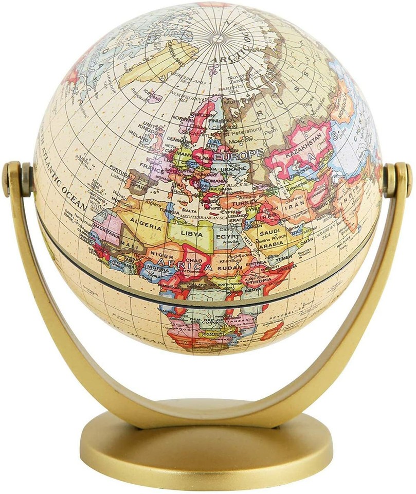 WORLD GLOBE EARTH Map Rotating Geography Ocean Classroom Learning ...