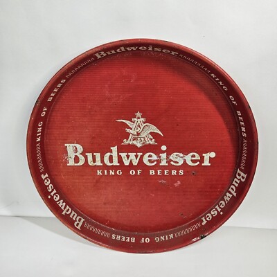 Vintage Anheuser-Busch Budweiser 12" Round Metal Bar Advertising ...