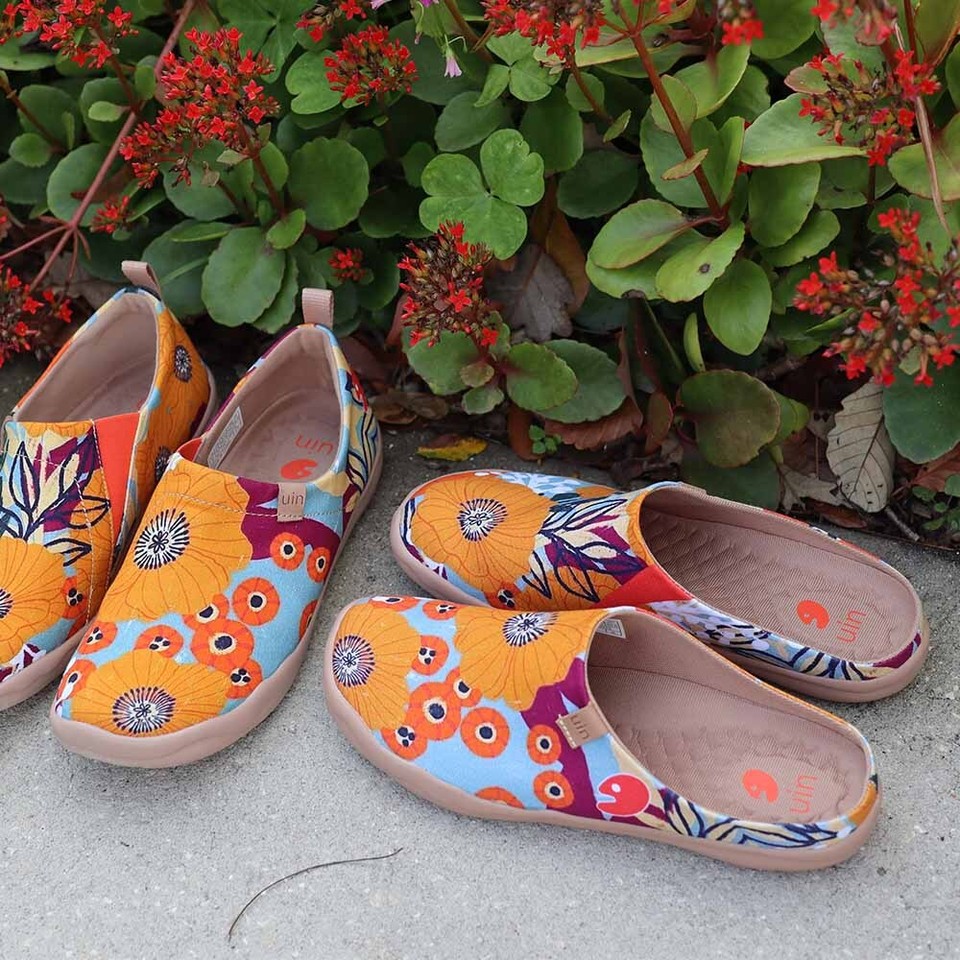 Women Size 5-12 NWT UIN Slip On Shoes Canvas Slipper "Marigolds" | eBay