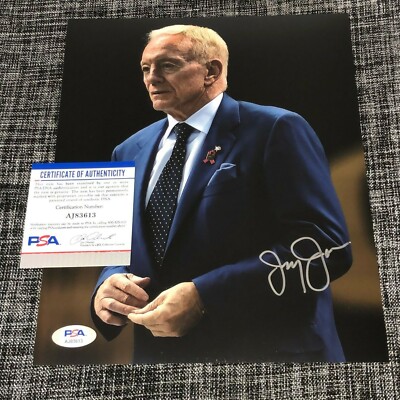 JERRY JONES SIGNED AUTOGRAPH 8X10 PHOTO DALLAS COWBOYS OWNER NFL PSA ...