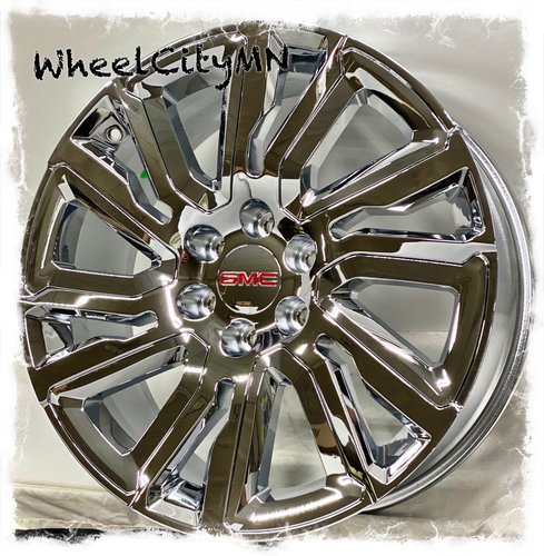 22" chrome 2021 GMC Sierra 1500 Yukon Denali OE replica 5901 wheels 6x5 ...