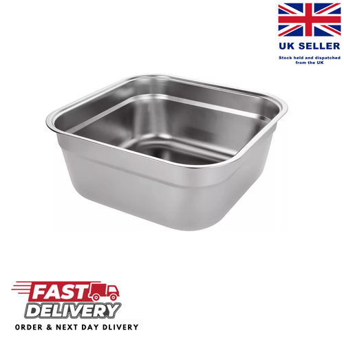 Kitchen Washing Up Bowl, 304 Stainless Steel Large Rectangular 33x33x13 ...