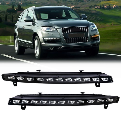 LED DRL Daytime Running Light For Audi Q7 2010-2015 With Yellow Turn ...