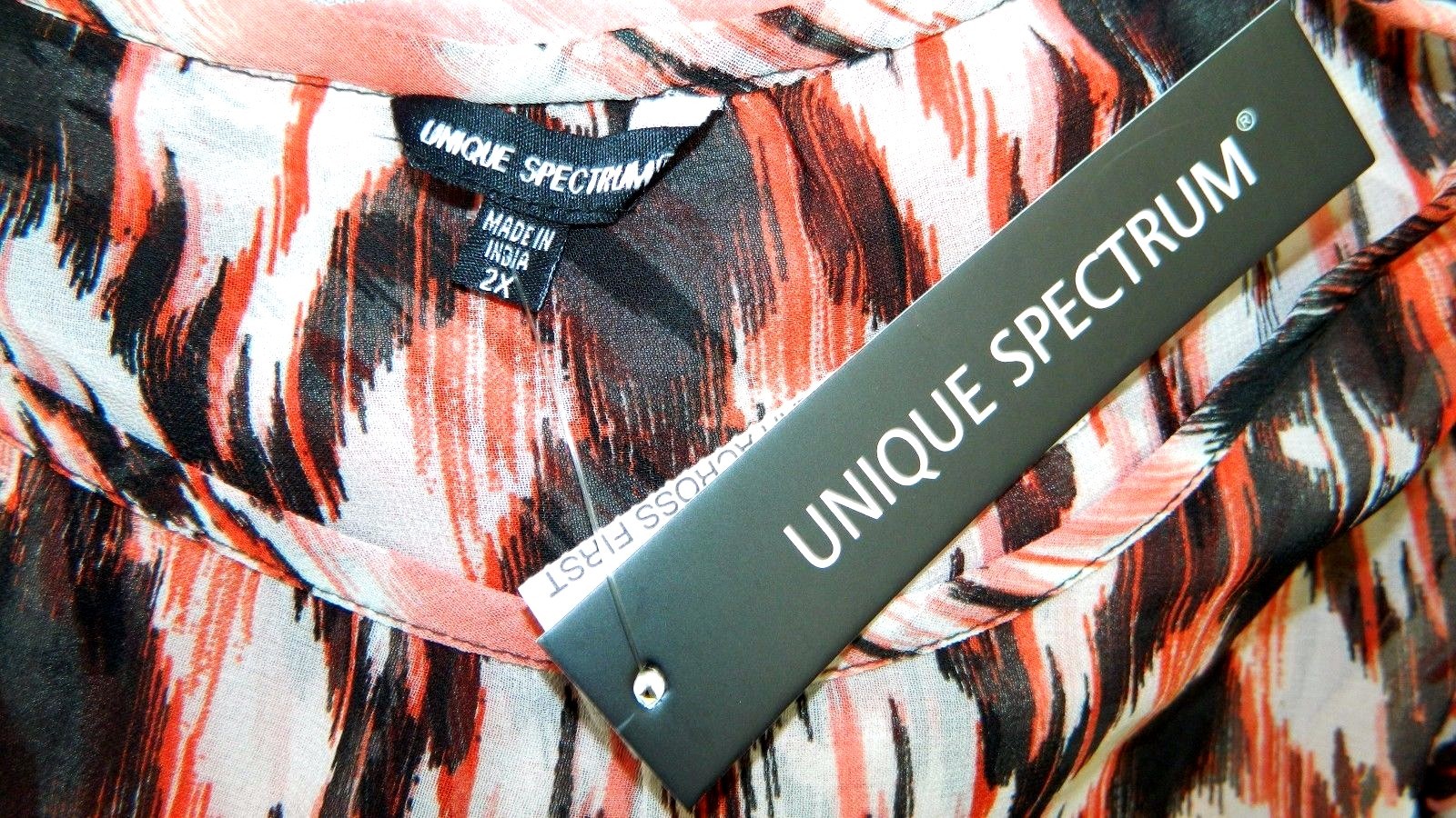 Unique Spectrum Women Plus Size 1x 2x 3x Sheer Chiffon Coral Tunic Top ...