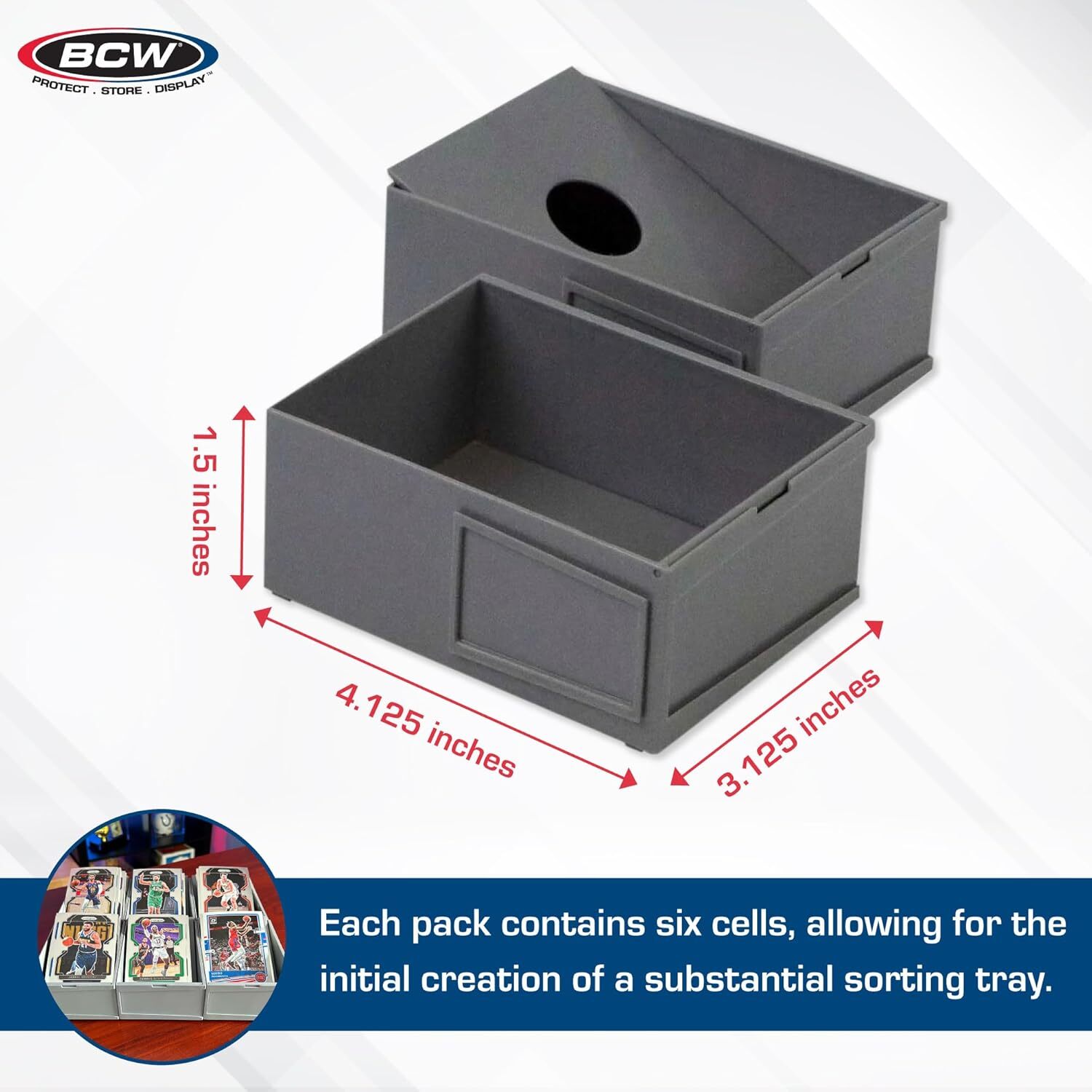3 BCW Modular Sorting Tray 6 Cells Pack For Toploaders, Sleeves ...