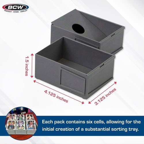 3 BCW Modular Sorting Tray 6 Cells Pack For Toploaders, Sleeves ...