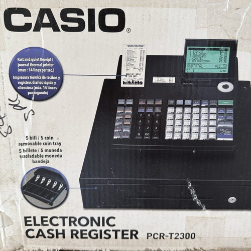 Casio PCR-T2300 Electronic Cash Register POS System w/ Box & Receipt ...