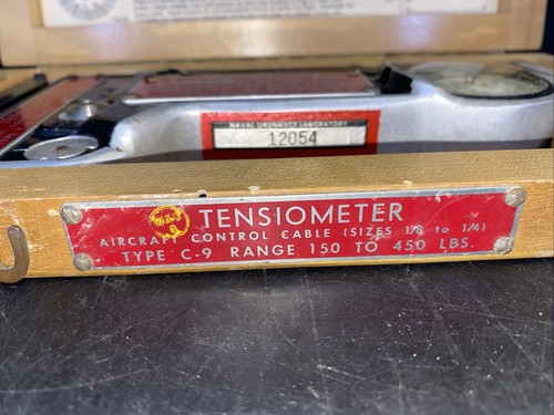 C-9 Tensiometer 1950s Aircraft Control Cable Testing Sizes 1/4 - 1/8 ...