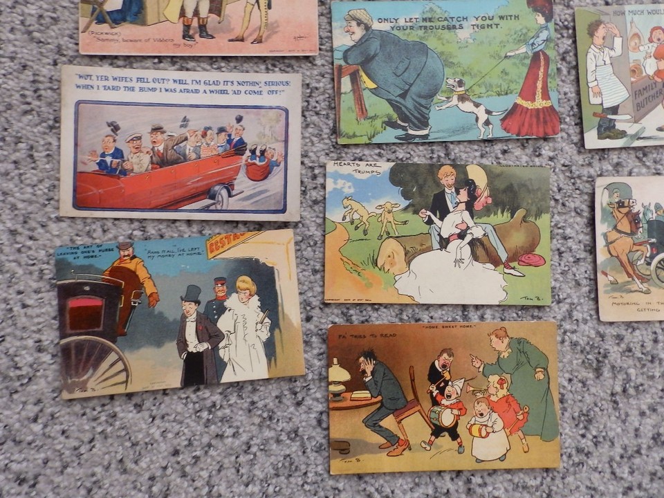 Bundle 31 assorted vintage comic humour postcards McGill Spurgin etc ...