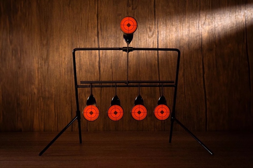 Portable Spinning Self Resetting Metal Air Gun Rifle Shooting Gallery ...