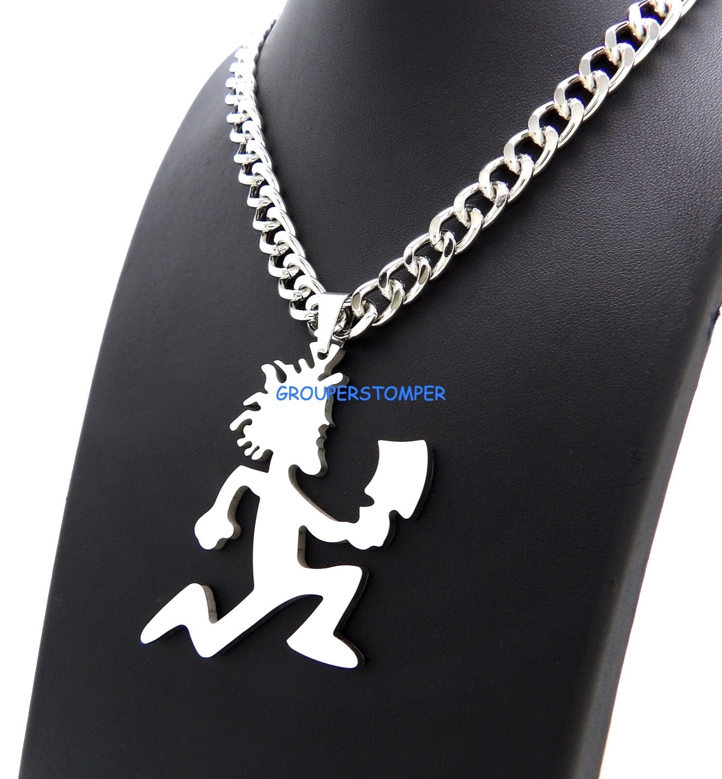 Juggalo Necklace New Pendant With Cleaver Cuban Link Style Chain Insane ...