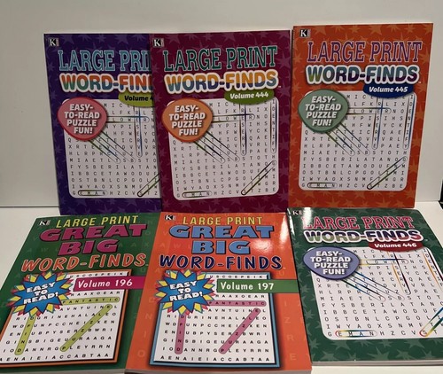 6 Large Print Word Find / Word Search Puzzle Books New Kappa | eBay