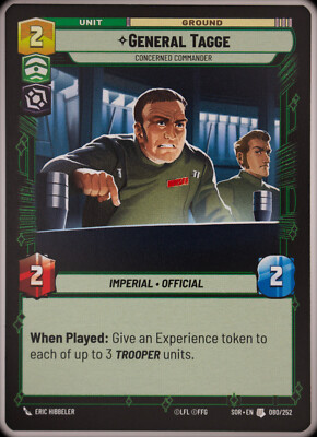 Star Wars Unlimited - General Tagge (Concerned Commander) - Standard | eBay