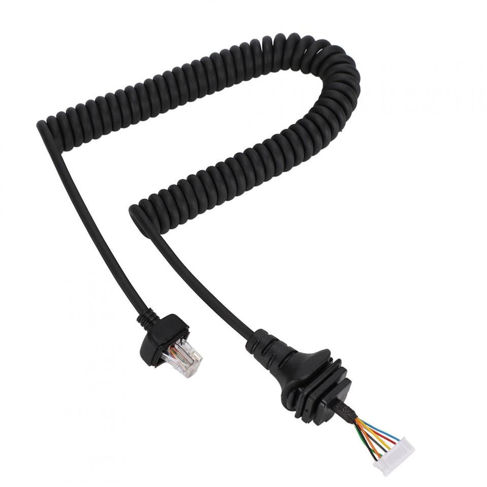 8-Pin RJ45 Speaker Mic Hand Microphone Cable For ICOM HM152/154 IC F121 ...