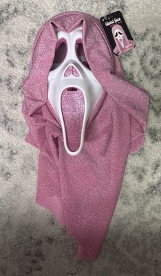 Scream Ghost Face Pink Glitter Mask halloween costume Fun World ...