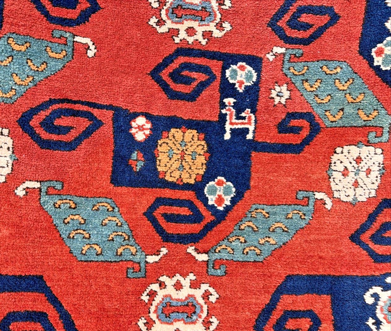 Auth: 1930's Pinwheel Kazak Caucasian Villages Organic Dyes Red 5x7 NR ...