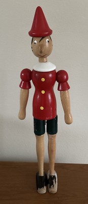 Large Vintage Pinocchio Wooden Figure With Movable Arms And Legs H14 ...