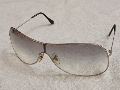 RAYBAN RB 3211 003/8G LARGE Shield Sunglasses Silver Frame Blue Gradient W/Case | eBay